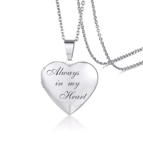 Custom Photo Frame Heart Locket Pendant Necklace for Women